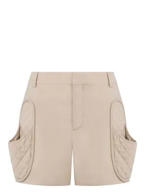 Moschino Virgin Wool Shorts - Neutrals