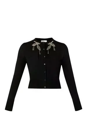 Erdem Cropped Cardigan - Black