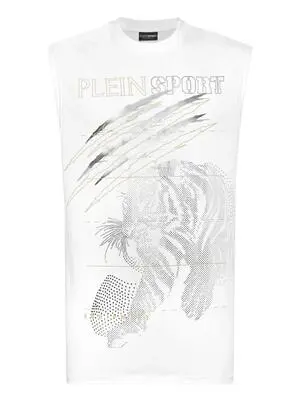 PLEIN SPORT Tiger-motif Tank Top - White