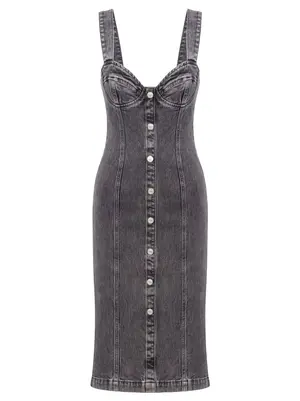 Moschino Denim Midi Dress - Grey