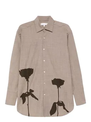 LUDOVIC DE SAINT SERNIN Floral Embroidered Shirt - Neutrals