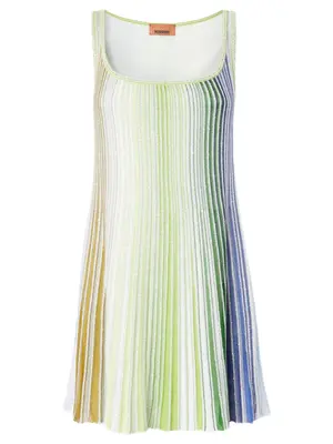 Missoni Plissé Mini Dress - Green