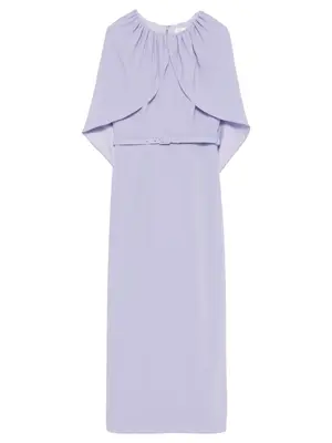 Roland Mouret Cape Crepe Midi Dress - Purple