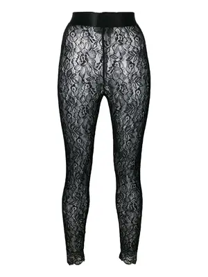 Faith Connexion Floral-lace Tights - Black