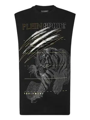 PLEIN SPORT Tiger-motif Tank Top - Black