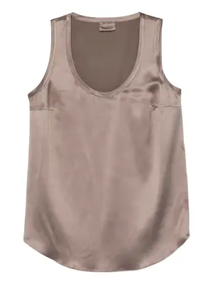 Brunello Cucinelli Satin Top - Brown