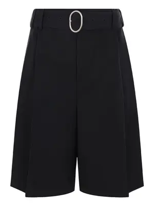 JIL SANDER Gabardine Bermuda Shorts - Black
