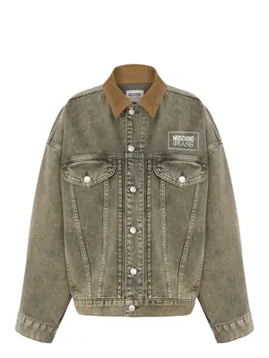 Moschino Logo-print Denim Jacket - Grey