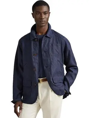 Polo Ralph Lauren Linen Herringbone Utility Jacket - Navy