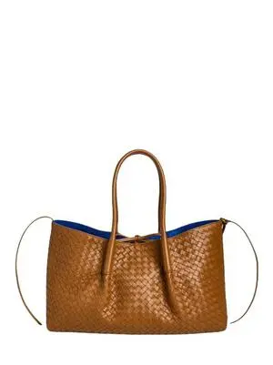 Bottega Veneta Leather & Suede Reversible Tote - 2591 Amber/blue Royal-m B