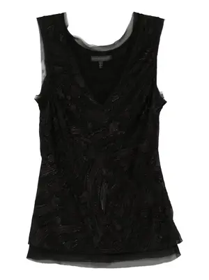 Shiatzy Chen Sense Of Ink Collection Silk Vest - Black