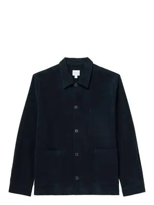 Sunspel Cotton-blend Moleskin Shirt Jacket - Blue