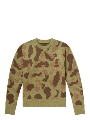 Kapital Camouflage-print Jacquard-knit Sweater - Green