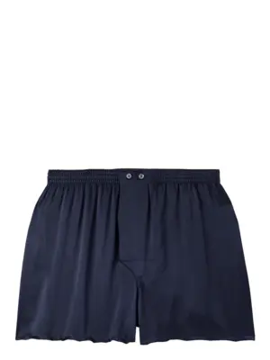 Derek Rose Bailey Silk-satin Boxer Shorts - Blue