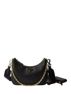 Prada Leather Re-edition 2005 Shoulder Bag - Black