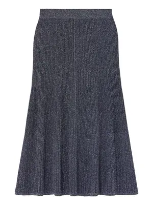 JOSEPH Pleated Lurex Midi Skirt - Purple