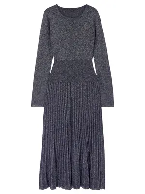 JOSEPH Ribbed Lurex Midi Dress - Blue