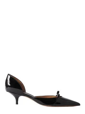 FERRAGAMO Gyoia Bow-embellished Patent-leather Pumps - Black