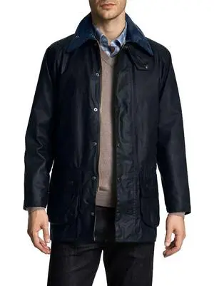 Barbour Beaufort Regular-Fit Weatherproof Waxed Jacket Navy
