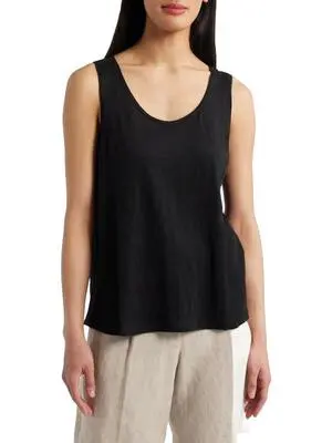 Eileen Fisher Organic Linen Tank - Black