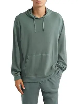 Nordstrom Cotton Blend Thermal Hoodie - Green Balsam