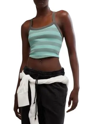 Free People FP Movement All Clear Stripe Camisole Sage Combo