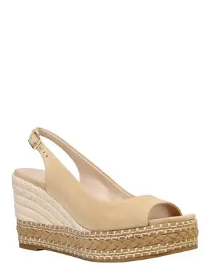 Pelle Moda Eleny Slingback Espadrille Wedge Sandal - Latte