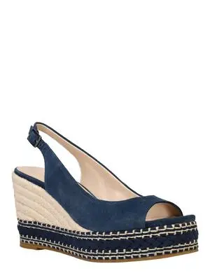 Pelle Moda Eleny Slingback Espadrille Wedge Sandal - Midnight