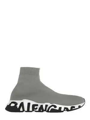 Balenciaga Graffiti Speed Sneakers - Gray/black/white