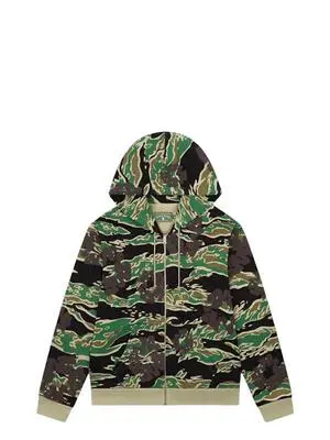 DENIM TEARS Cotton Wreath Zip Sweatshirt Green Camo