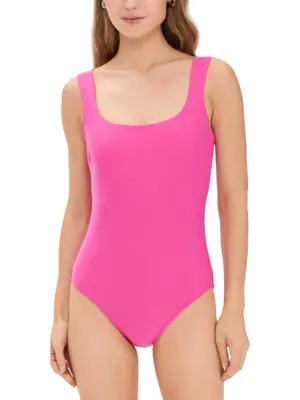 STYLEST Dreamsculpt Square Neck Tank Suit - Hot Pink