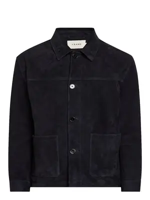 FRAME Suede Chore Coat - Dark Navy