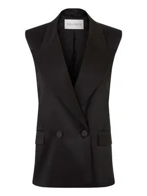 Nina Ricci Double-breasted Satin Blazer - Black