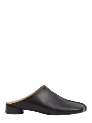 MAISON MARGIELA Asymmetric-toe Leather Slippers - Black