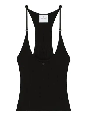 COURREGES Scuba-knit Tank Top - Black