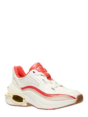 Michael Kors Michael Kors Toni Mixed-Media Trainer Red