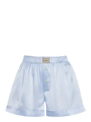 Comme Si Classica Silk Charmeuse Boxer Shorts Blue