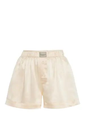 Comme Si Classica Silk Charmeuse Boxer Shorts - Ivory