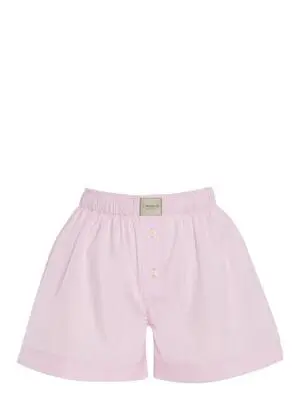 Comme Si La Classica Cotton Poplin Boxer Shorts Light Pink