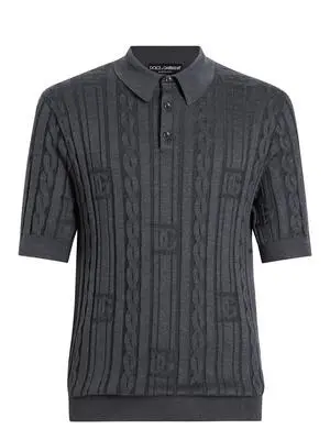 Dolce & Gabbana Silk And Cotton Polo-shirt - Grey