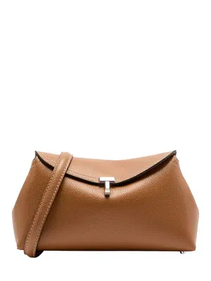 TOTEME Toteme T-Lock Grained Leather Clutch Camel