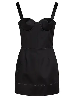 MAISON MARGIELA Cotton And Silk-blend Satin Mini Dress - Black