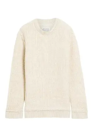 MAISON MARGIELA Distressed Hemp And Cotton-blend Sweater - Ecru