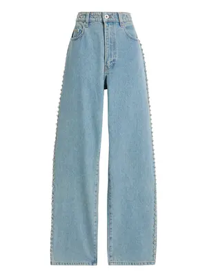 Rabanne Studded Straight-leg Jeans - Light Denim