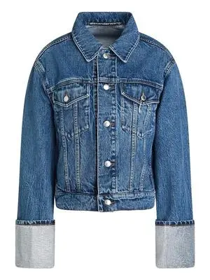 Alexander Wang Crystal-embellished Denim Jacket - Mid Denim