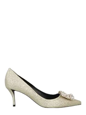 ROGER VIVIER Pumps In Leather With Appliqués - Grey