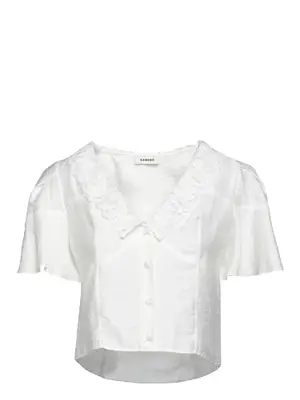 Sandro Lace Woven Shirt - Off White