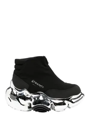 GROUNDS Moopie Weather Chrome Sneakers - Black