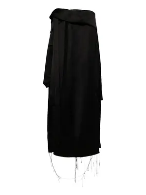 SANKUANZ Raw Edge Skirt - Black