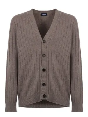 DRUMOHR Ribbed-knit Cardigan - Brown